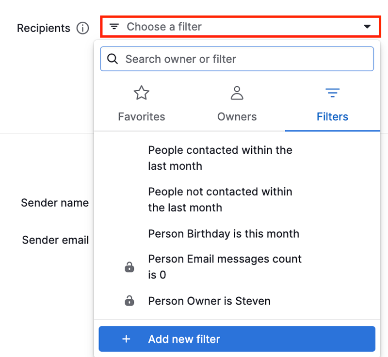 Campaigns: filtering - Knowledge Base | Pipedrive